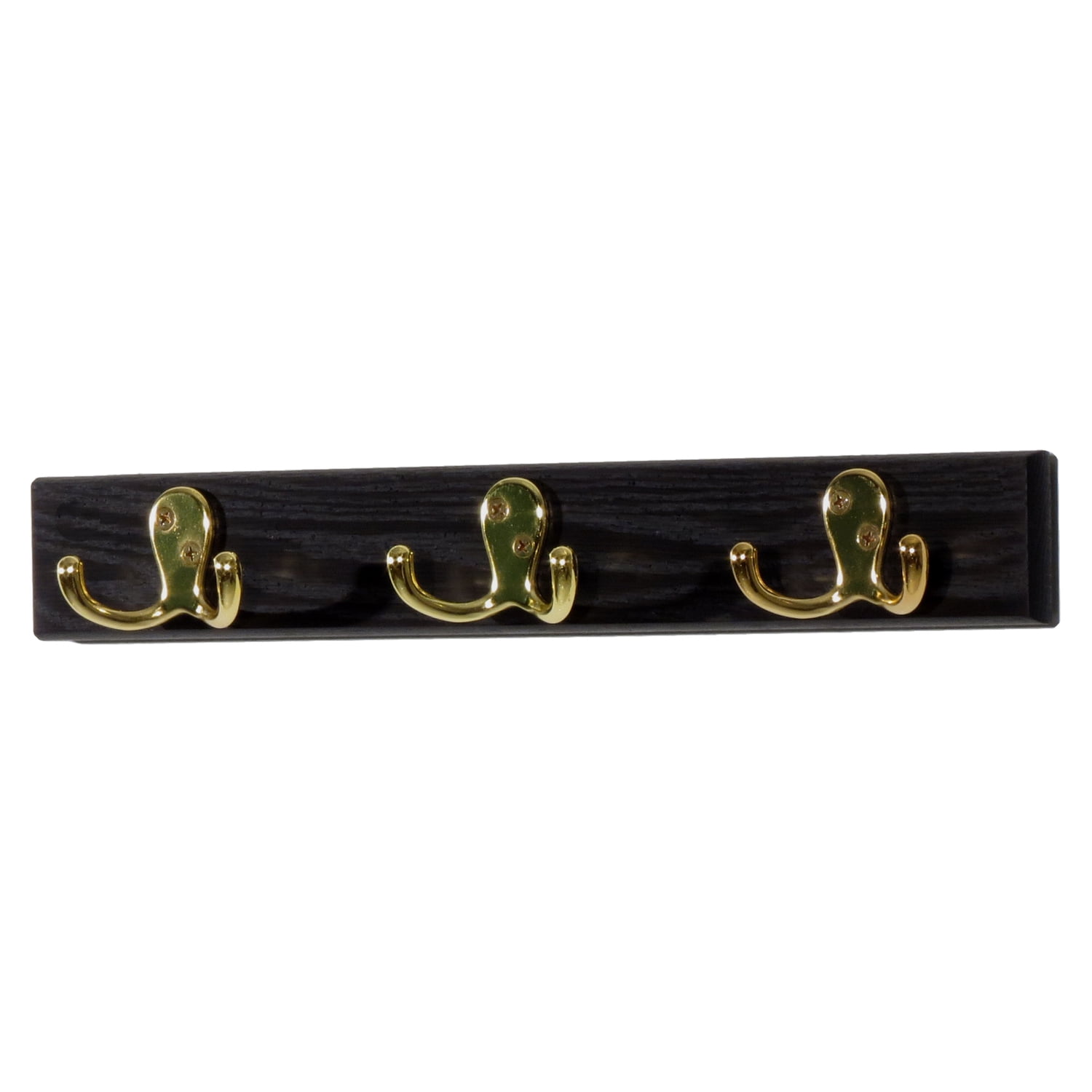 Wooden Mallet HSD3BBK 3 Double Prong Brass Hook Rail & Coat Rack ...