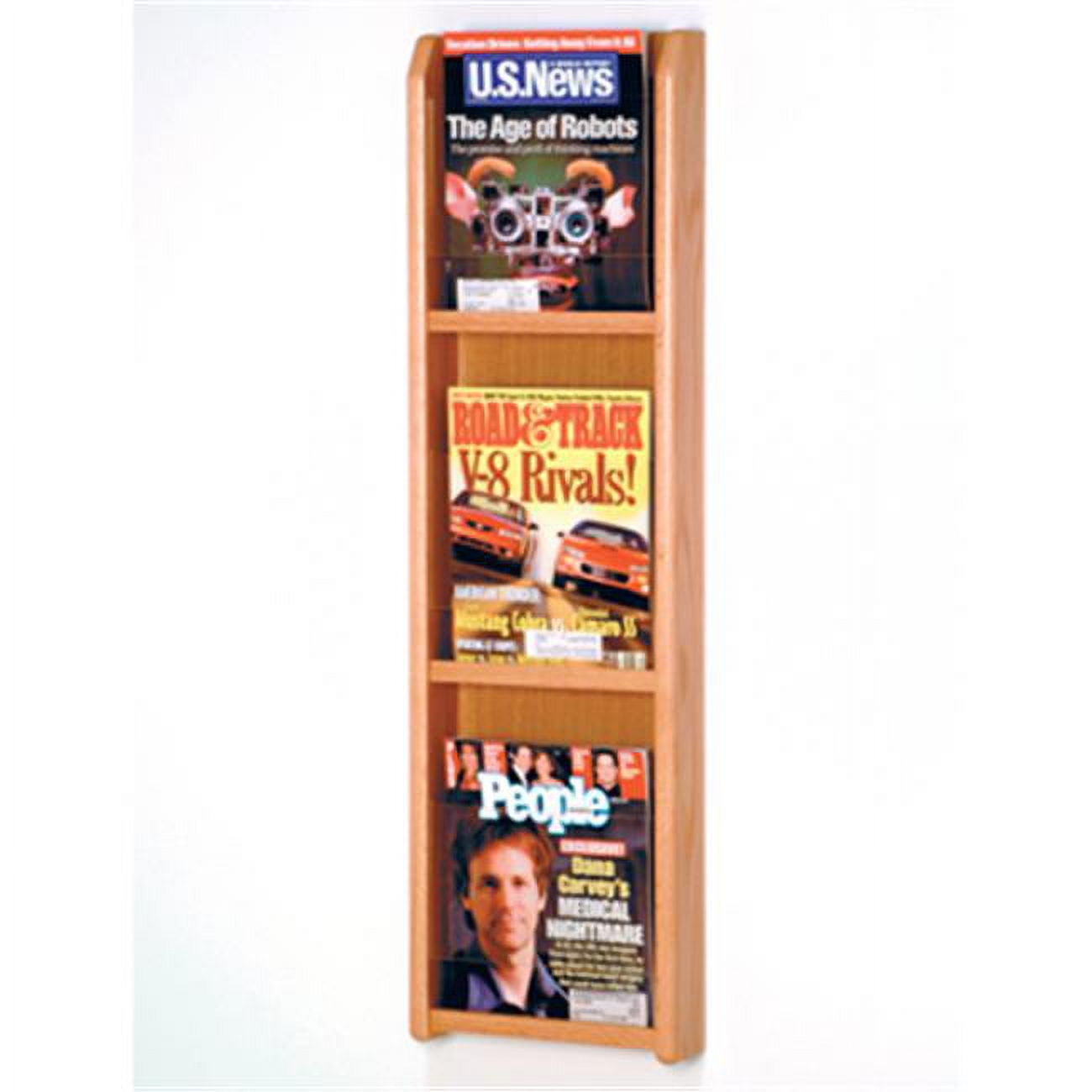Wooden Mallet 3 Pocket Magazine wall Display in Light Oak - Walmart.com