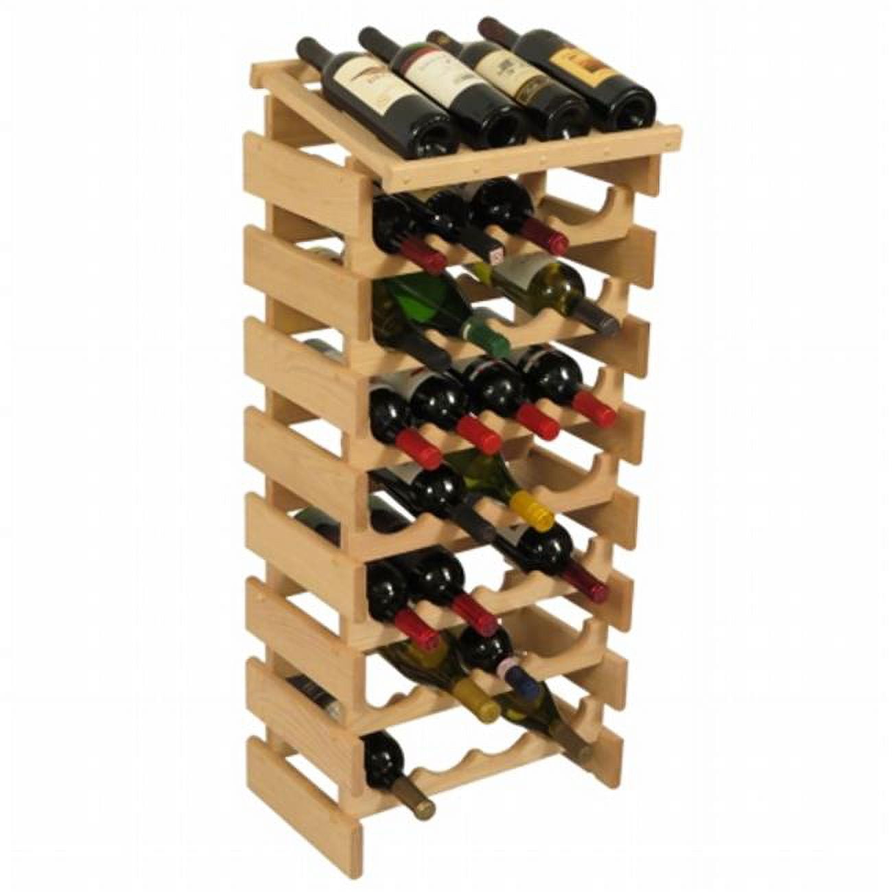 Wooden Mallet 32 Bottle Dakota Wine Rack with Display Top - Unfinished ...