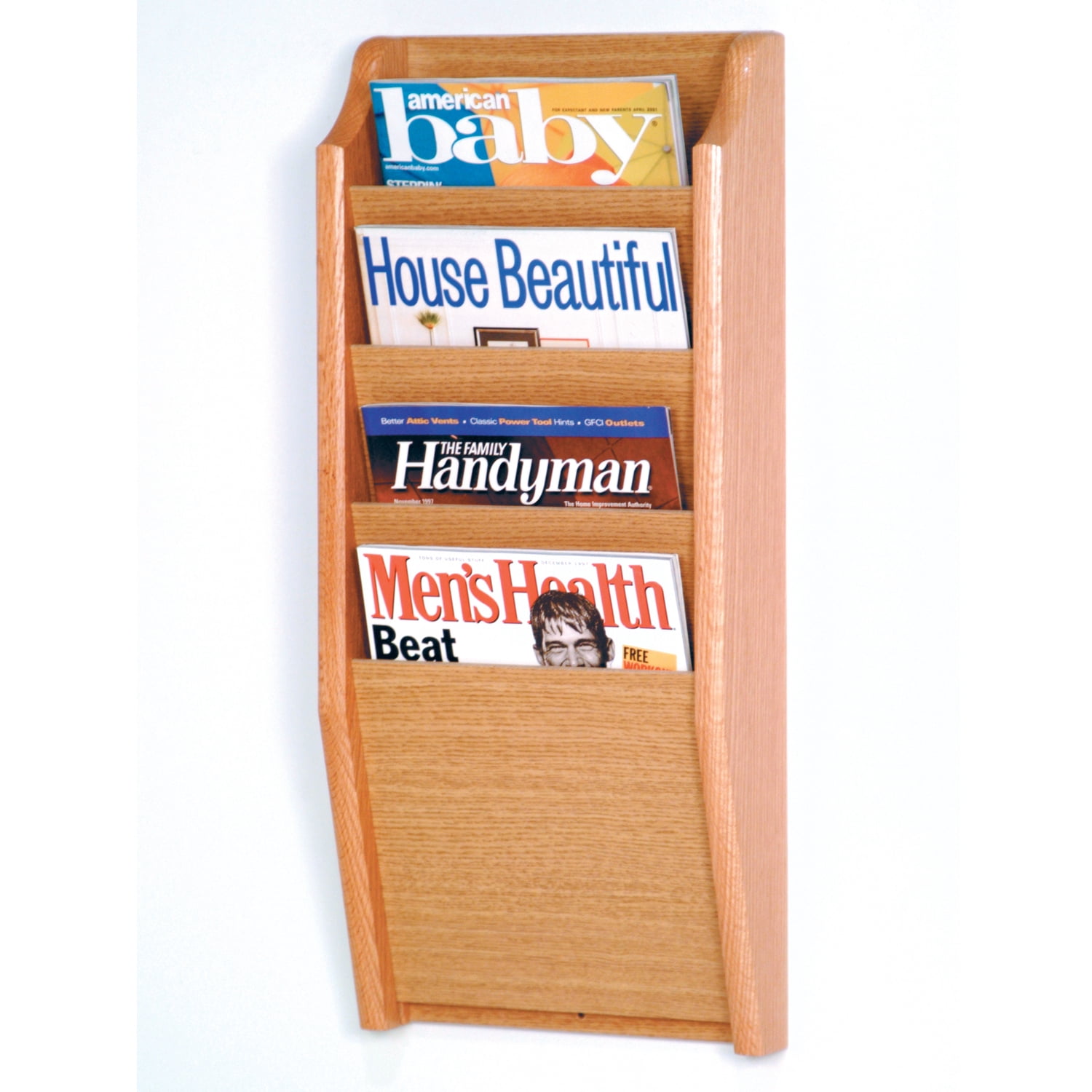 Wooden Mallet 4 Pocket Magazine wall Rack in Light Oak - Walmart.com