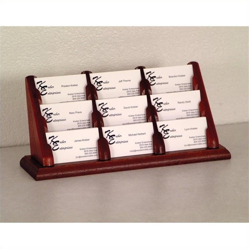 Wooden Mallet 9 Pocket Business Card Holder in Mahogany - Walmart.com