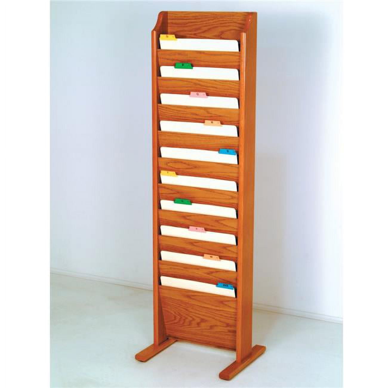 Wooden Mallet Free Standing 10 Pocket Letter Size File Holder , Black ...