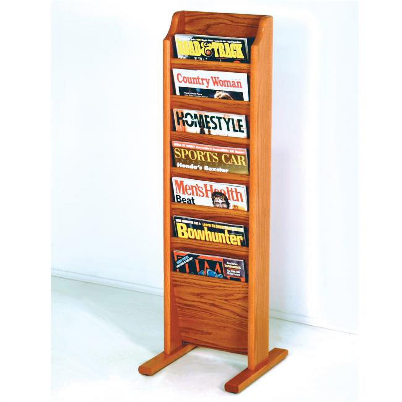 Wooden Mallet MR7-FSBM Cascade Free Standing 7 Pocket Magazine Rack ...