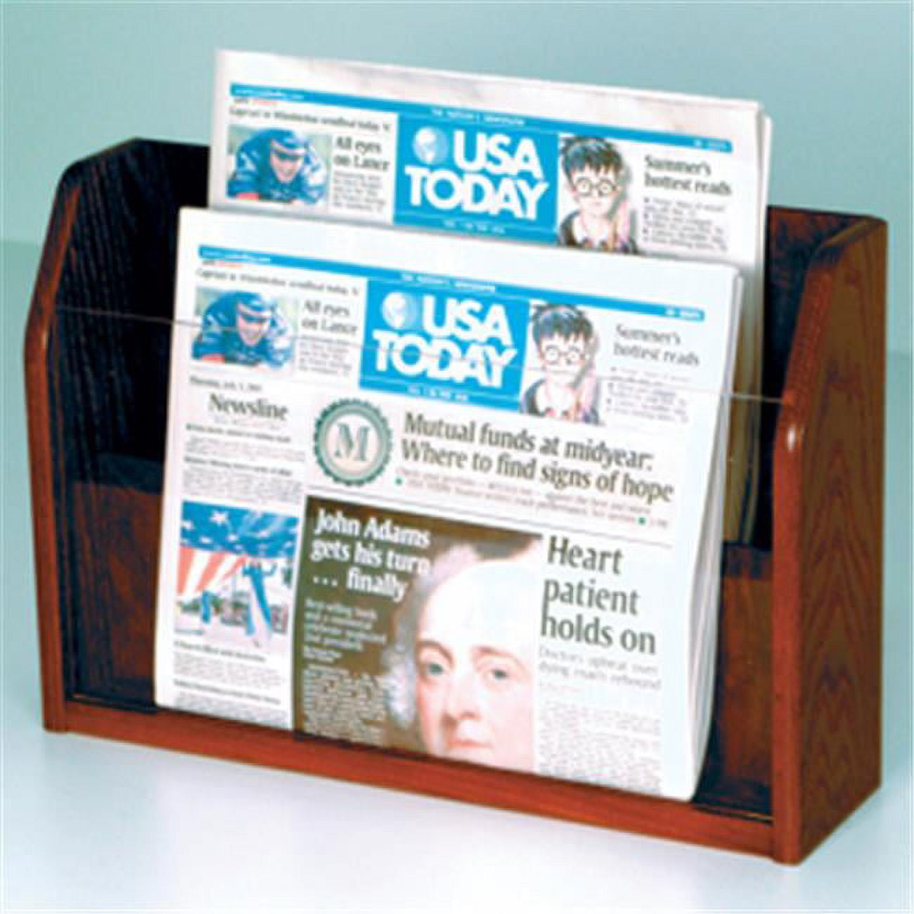 Wooden Mallet Countertop 2 Pocket Newspaper Display in Mahogany ...