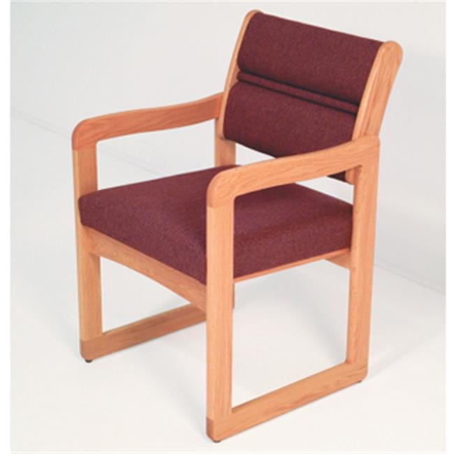 Wooden Mallet DW1-1DMHAW Valley Guest Chair with Sled Base - Arch Wine ...