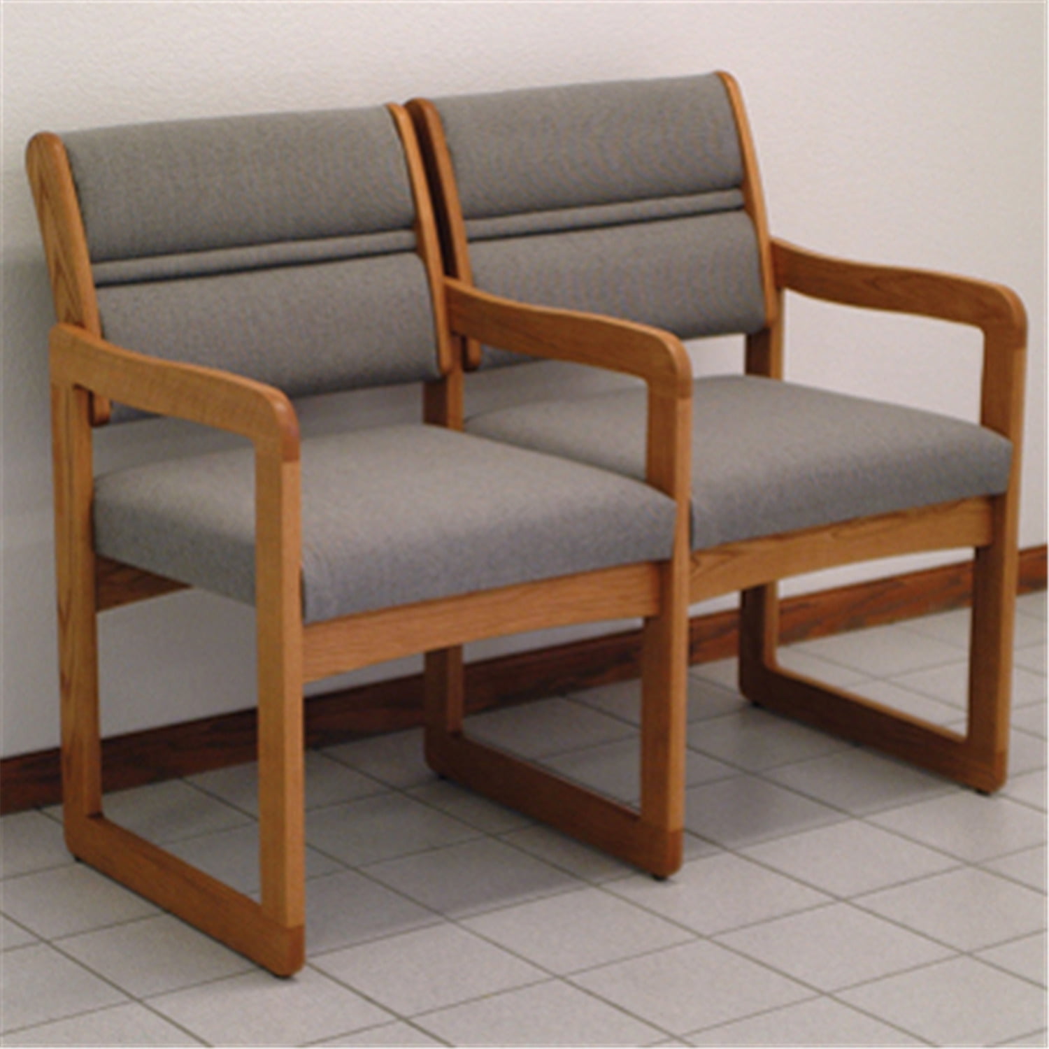 Wooden Mallet DW1-2MOCG Valley Two Seat Chair with Center Arms in ...