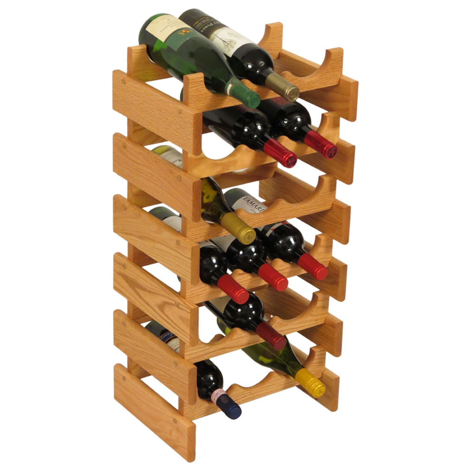 Wooden Mallet Dakota 6 Tier 18 Bottle Wine Rack in Light Oak - Walmart.com
