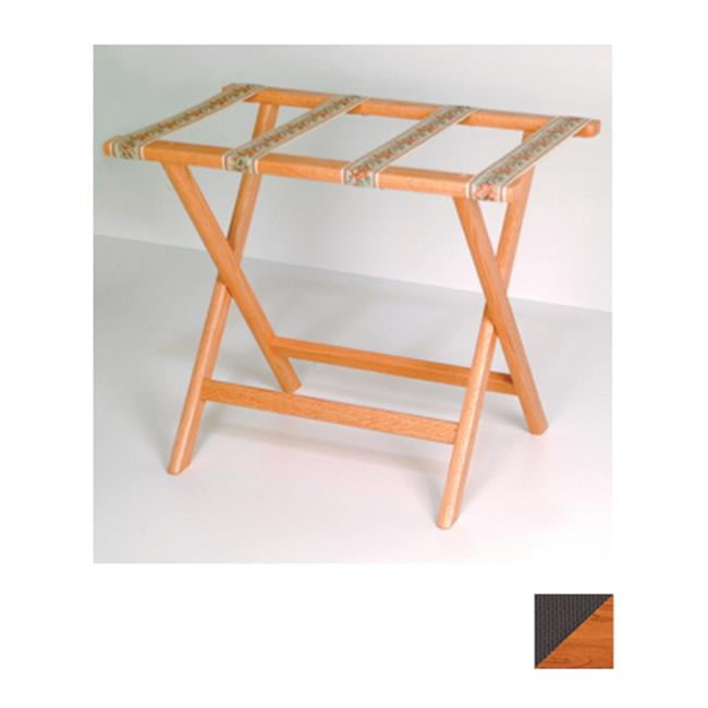 Wooden Mallet Deluxe Straight Leg Luggage Rack in Medium Oak with Brown ...