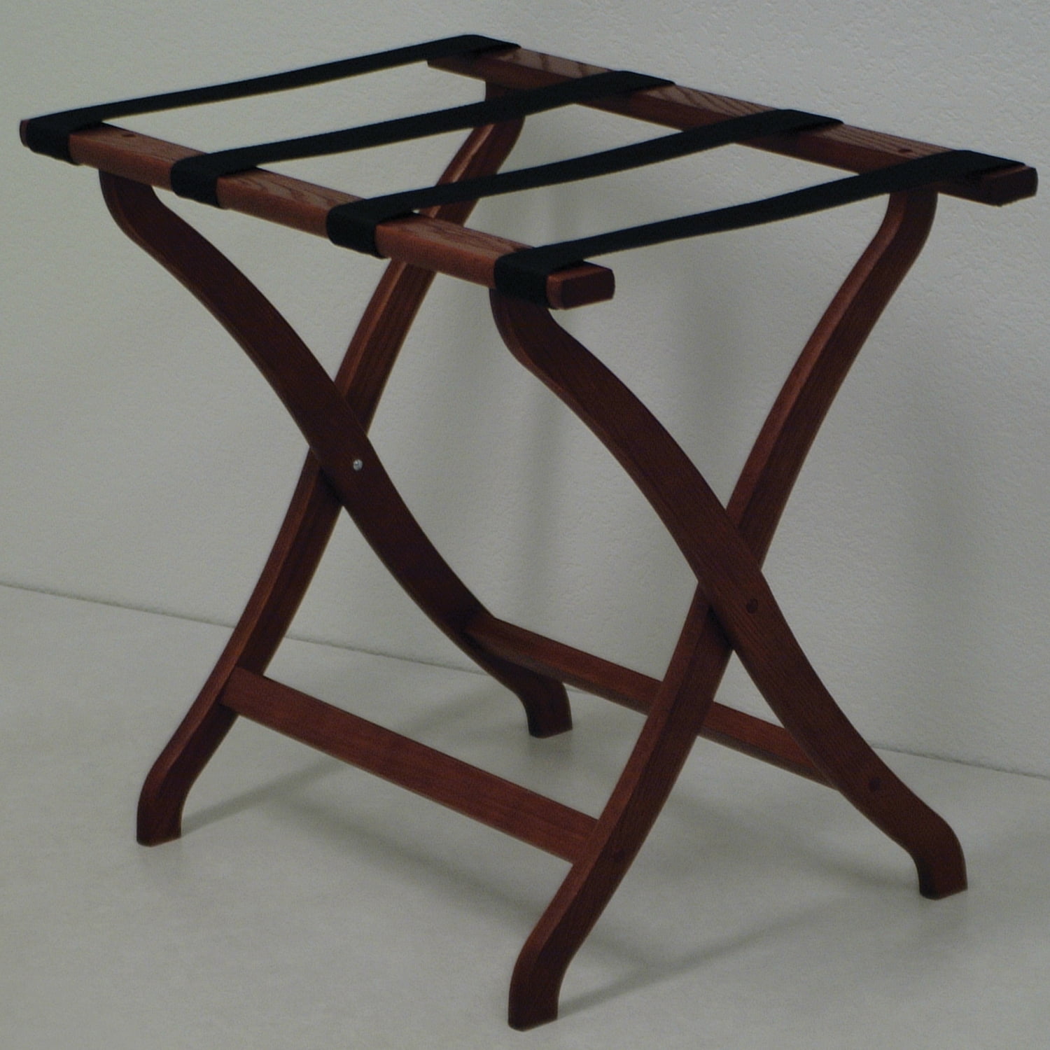 Wooden Mallet Designer Rack w Standard Webbing in Dark Mahogany Finish ...
