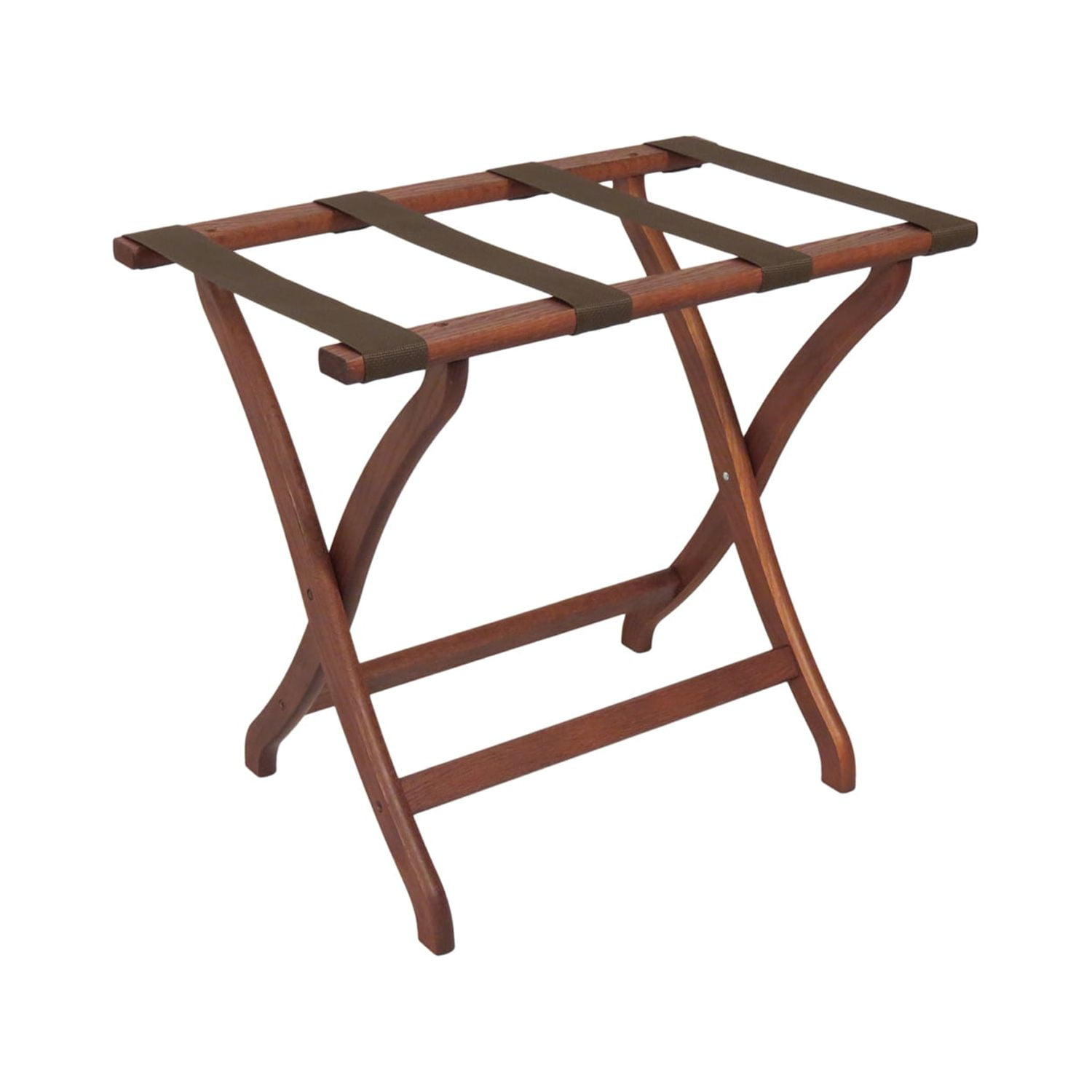 Wooden Mallet Designer Rack w Standard Webbing in Dark Mahogany Finish ...