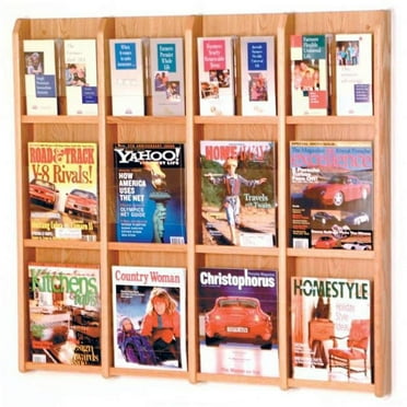 Safco 6 Magazine/12 Pamphlet Wood Literature Rack - Walmart.com