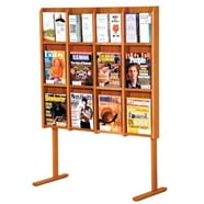 Safco 6 Magazine/12 Pamphlet Wood Literature Rack - Walmart.com