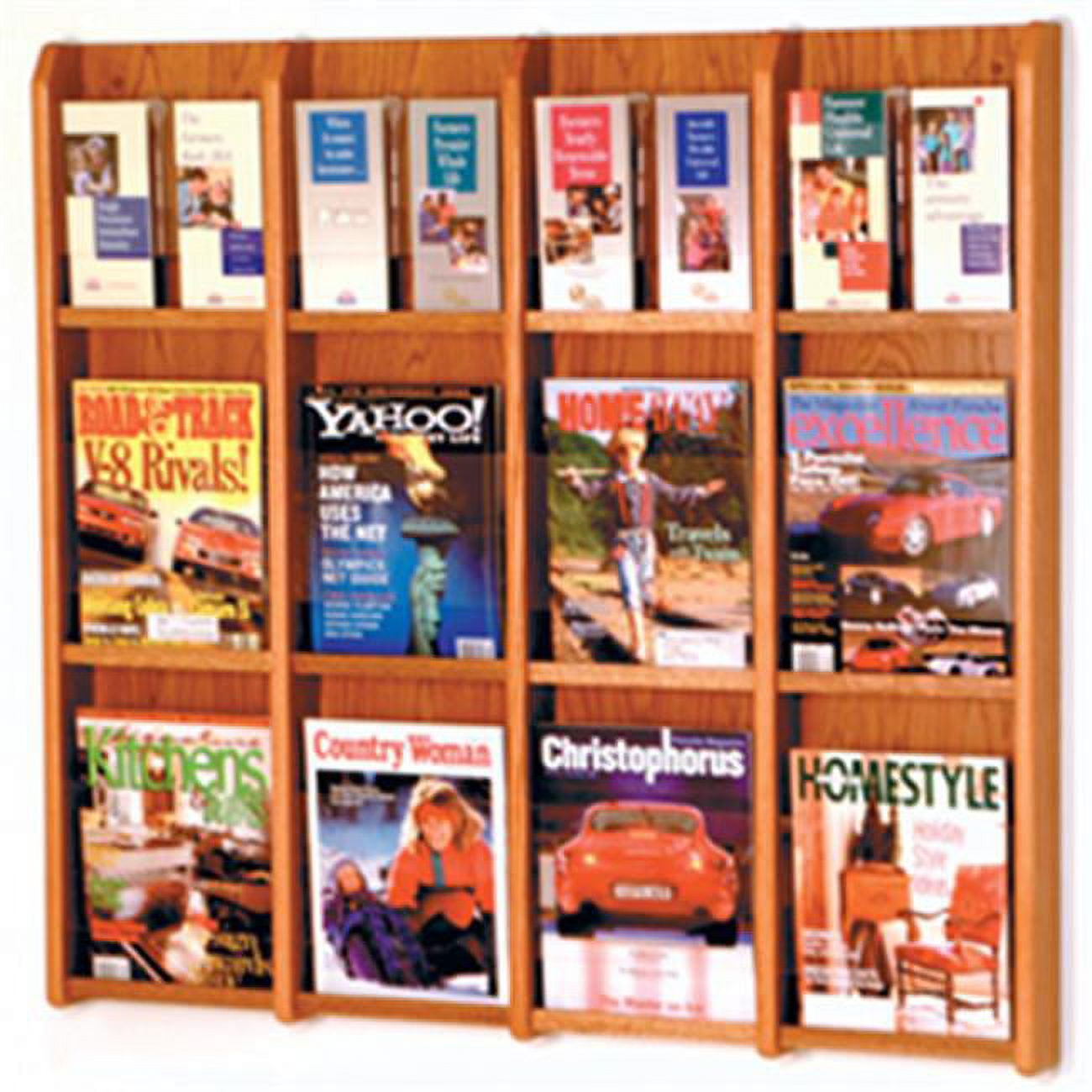 Wooden Mallet Divulge 12 Magazine/24 Brochure Wall Display with ...