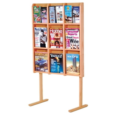 Safco 6 Magazine/12 Pamphlet Wood Literature Rack - Walmart.com