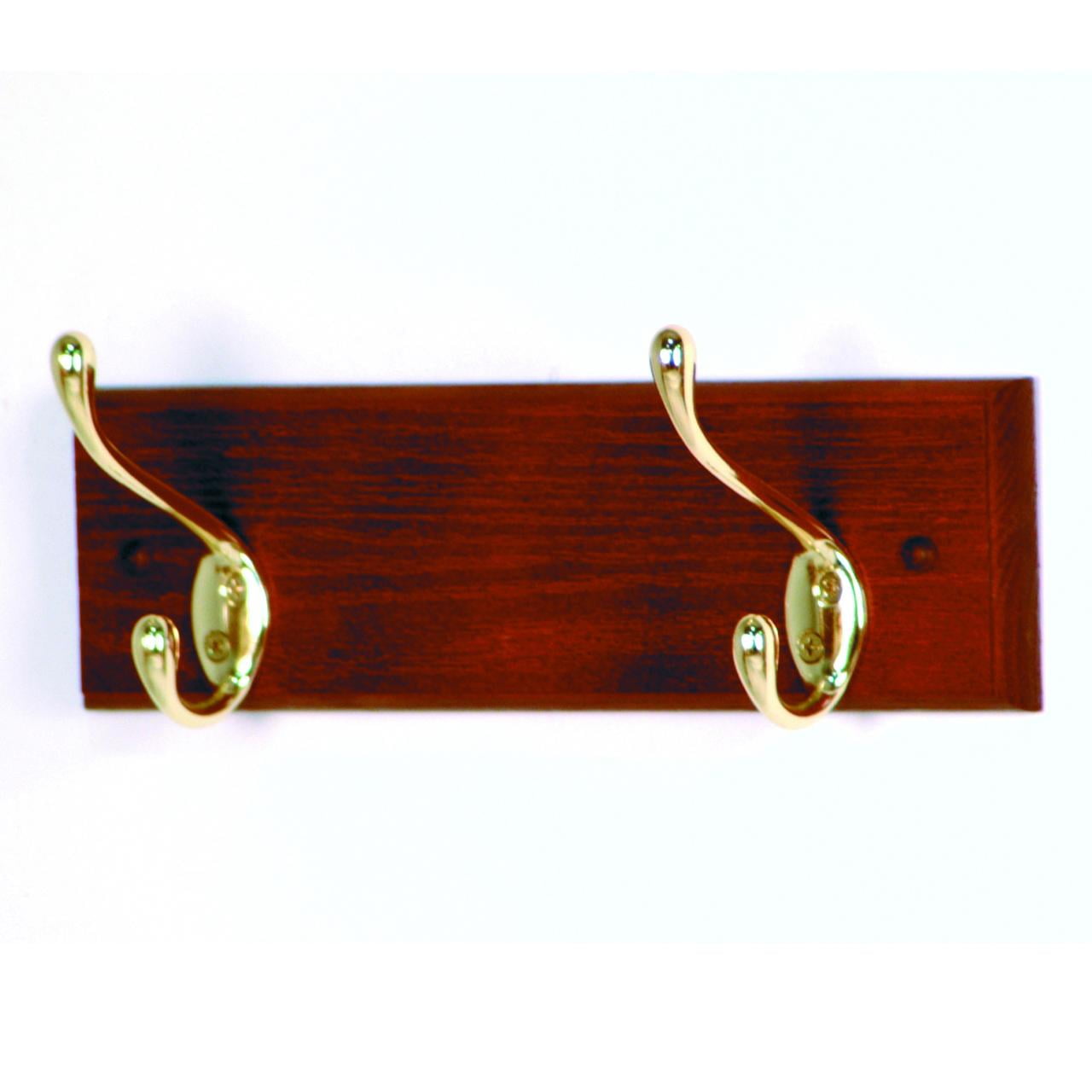 Wooden Mallet HCR-2BMH 2 Hook Coat Rack in Mahogany - Brass - Walmart.com