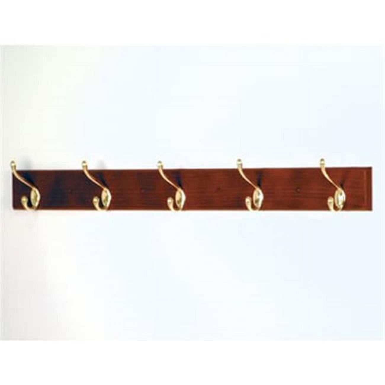 Wooden Mallet HCR-5BMH 5 Hook Coat Rack in Mahogany - Brass - Walmart.com