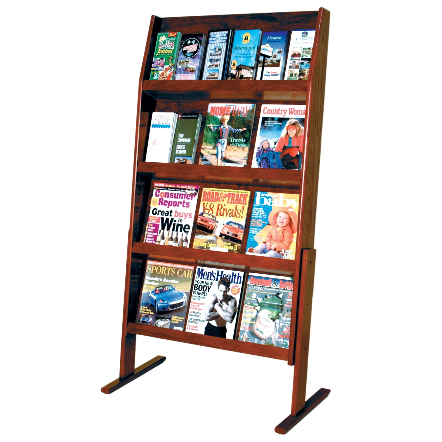 Wooden Mallet Slope? 24 Pocket Standing Literature Display - Walmart.com