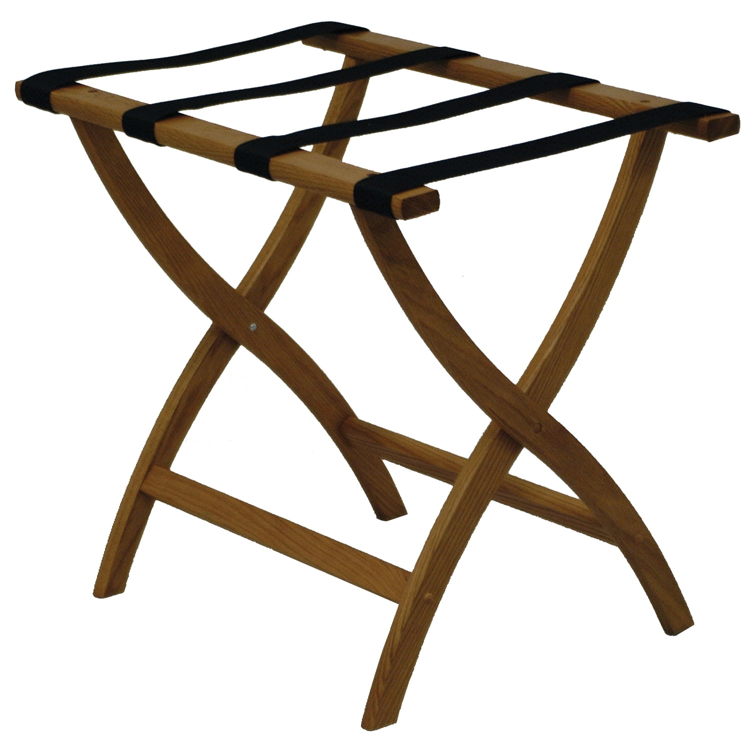 Wooden Mallet LR2-MOBLK Designer Curve Leg Luggage Rack in Medium Oak ...
