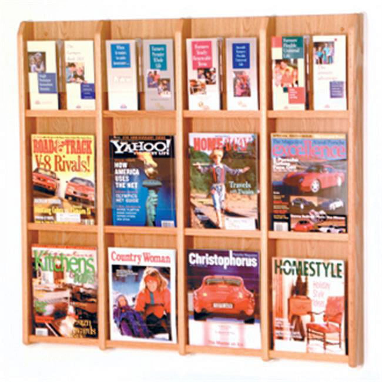 Wooden Mallet Literature Display with Optional Floor Stand in Light Oak ...