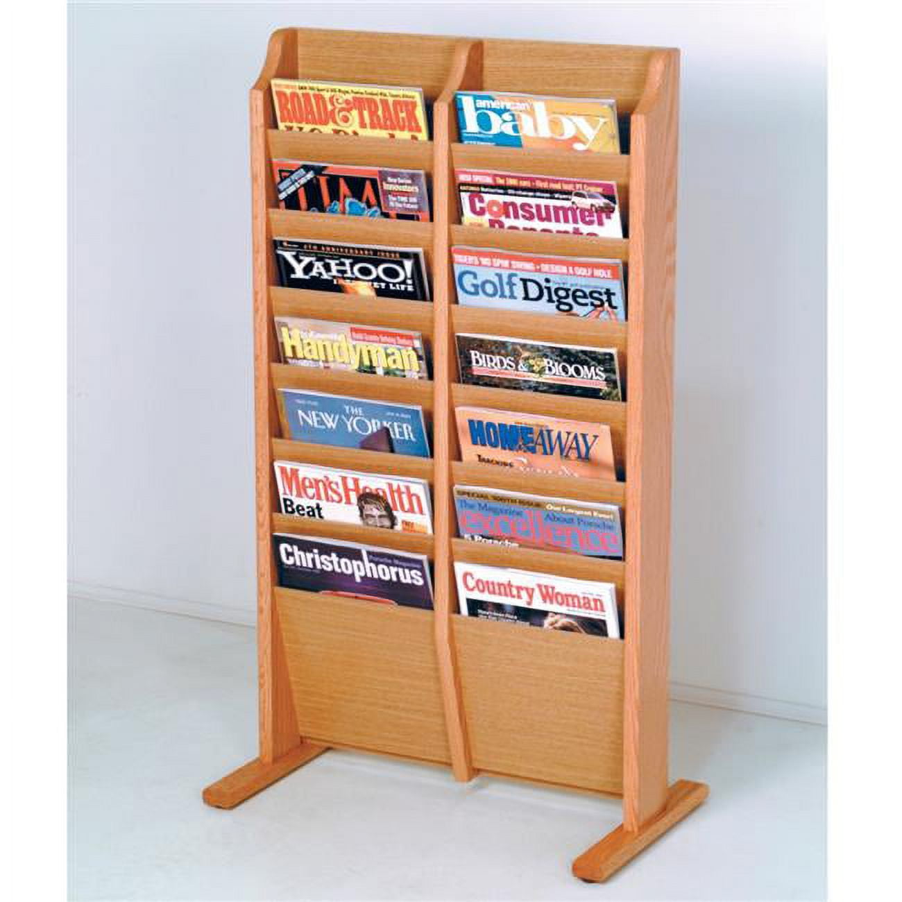 Wooden Mallet MR14-FSBH Cascade Free Standing 14 Pocket Magazine Rack ...