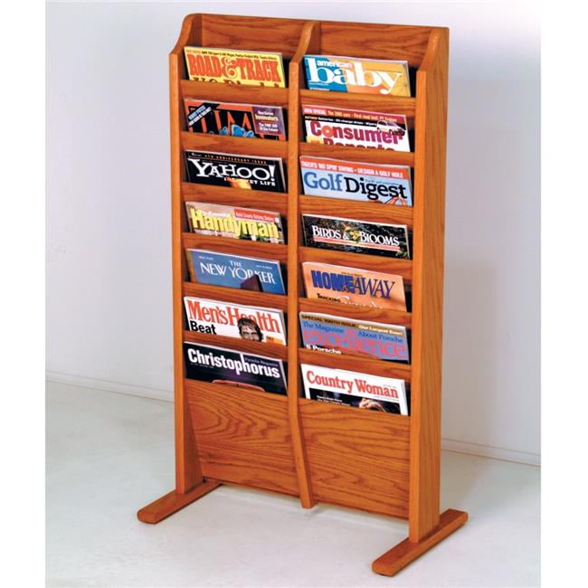 Wooden Mallet MR14-FSBL Cascade Free Standing 14 Pocket Magazine Rack ...
