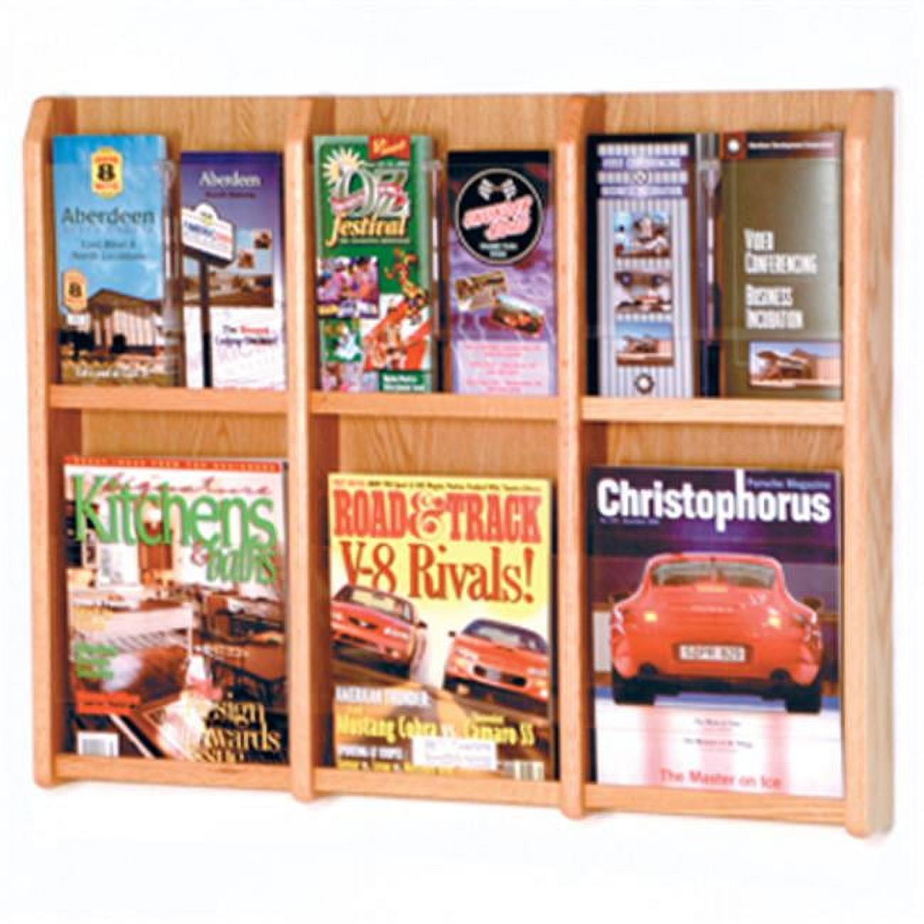 Wooden Mallet Magazine and Brochure wall Display in Light Oak - Walmart.com