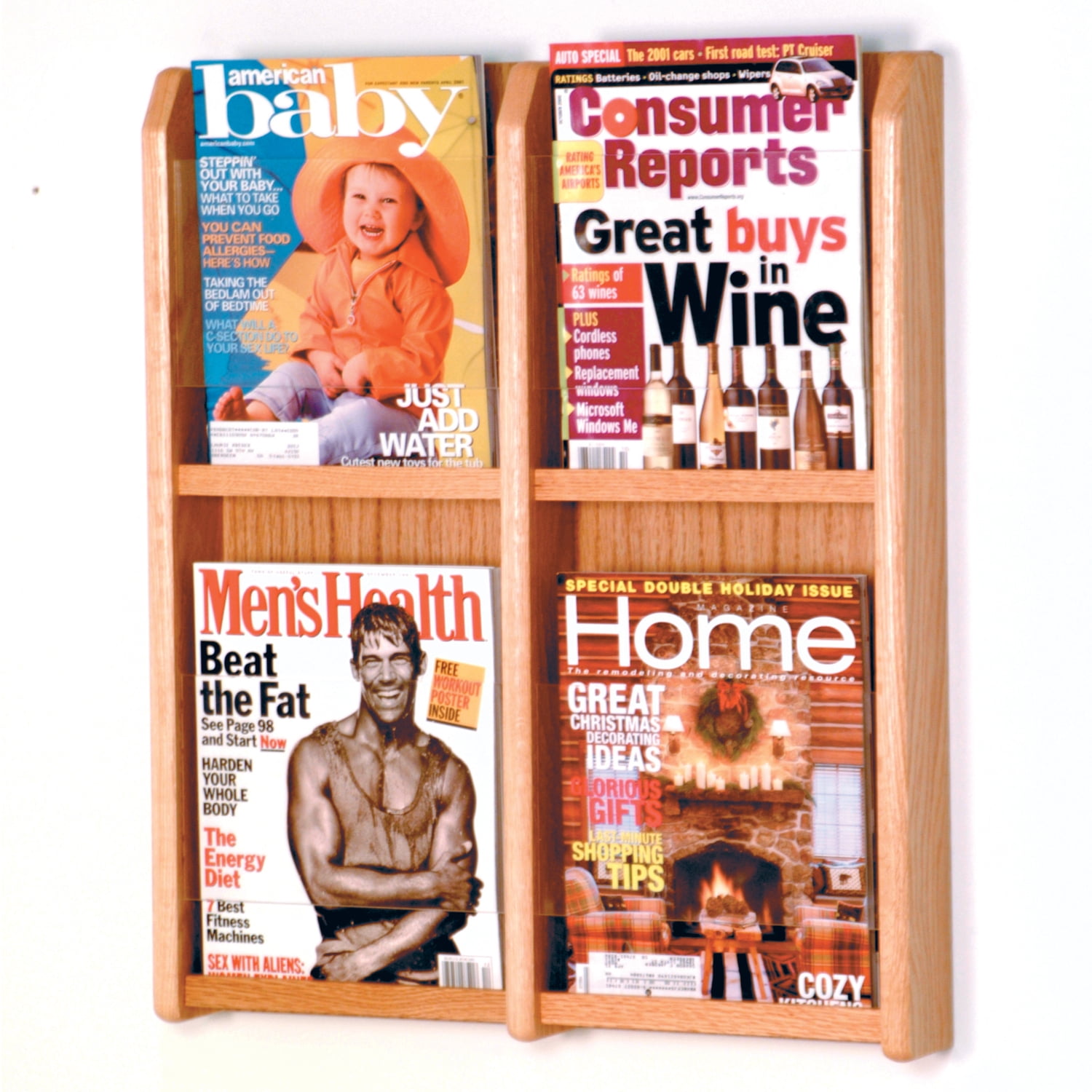 Wooden Mallet Magazine wall Display in Light Oak - Walmart.com