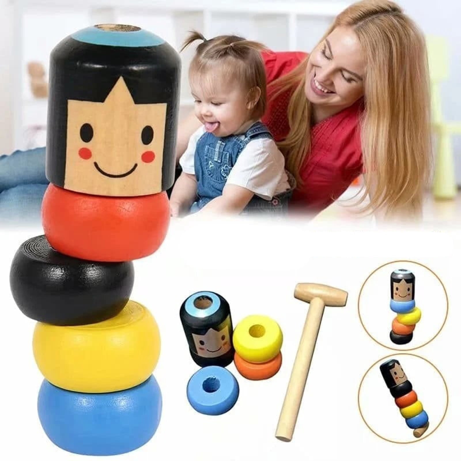Wooden Man Funny Novelty Toy for Kids Interactive Children's ...