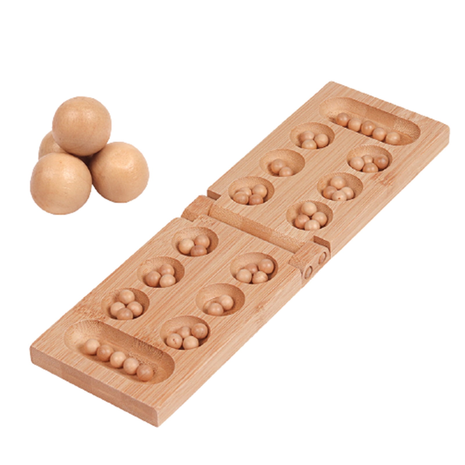Wooden Mancala Board Game Set | Portable Board Games | Foldable Wooden ...