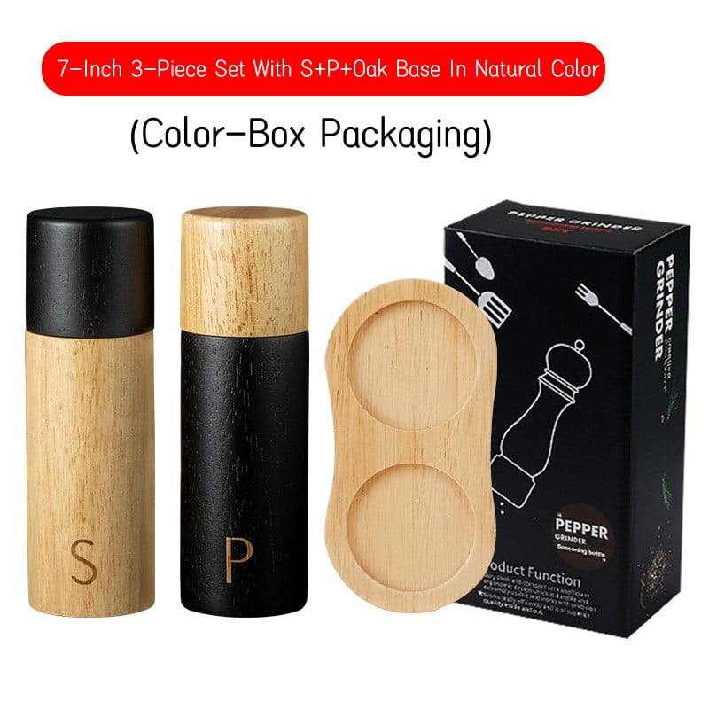Wooden Manual Pepper Grinder,Black Pepper Sea Salt Spice Grinder Salt ...