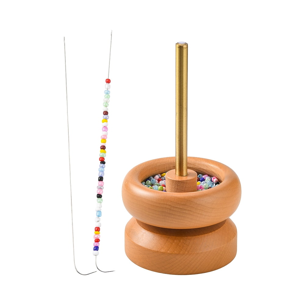 Wooden Manual Seed Bead Spinner Holder Speedy Bead Loader with 2pcs ...