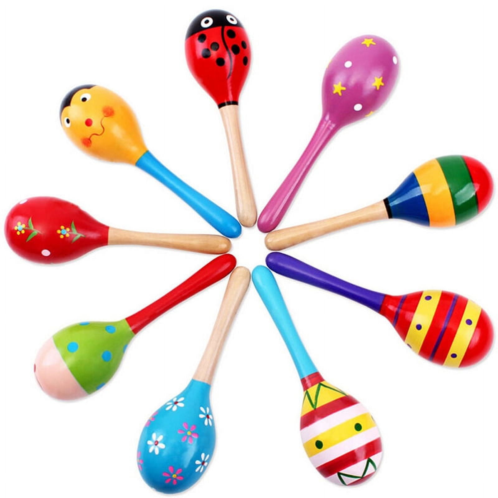 Wooden Maraca Wood Rattles Kids Percussion Musical Shaker Toys ...