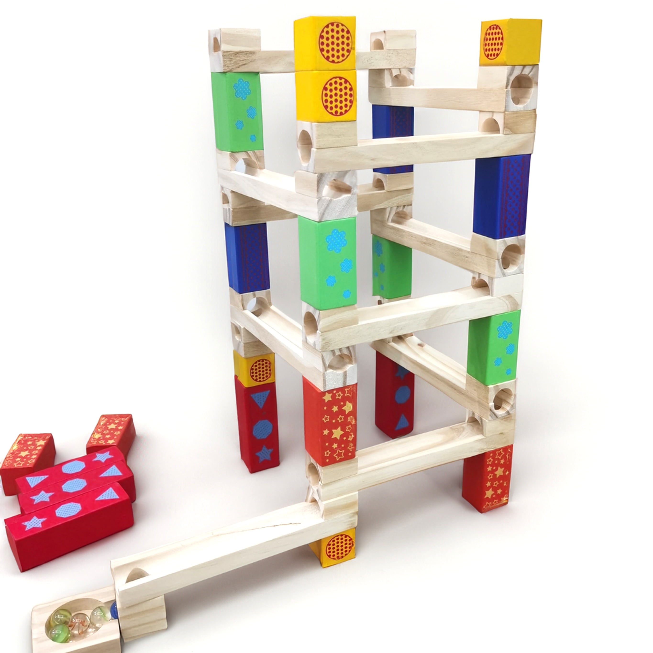 BEACENOV Wooden Marble Run Maze Game for Kids, Childrens Balance ...