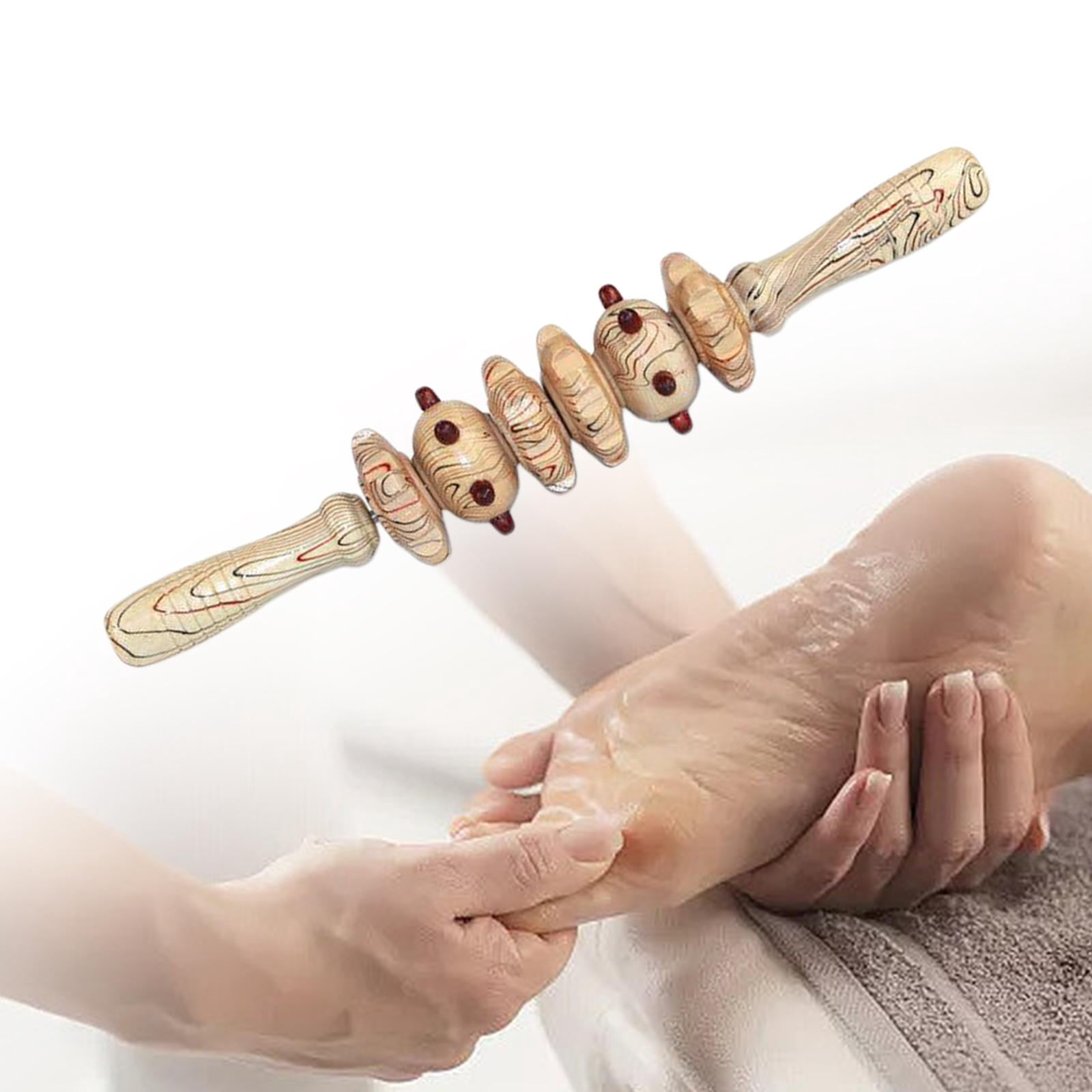 Wooden Massage Roller Wood Manual Massage Tool for Thigh Abdomen Back 6 ...