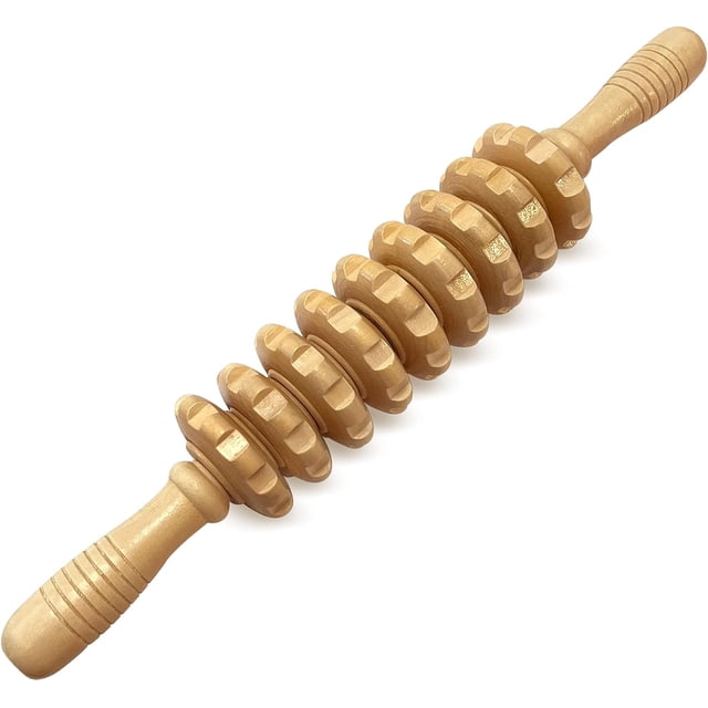Wooden Massage Stick Roller for Fascia, Cellulite, Muscle & Abdomen ...