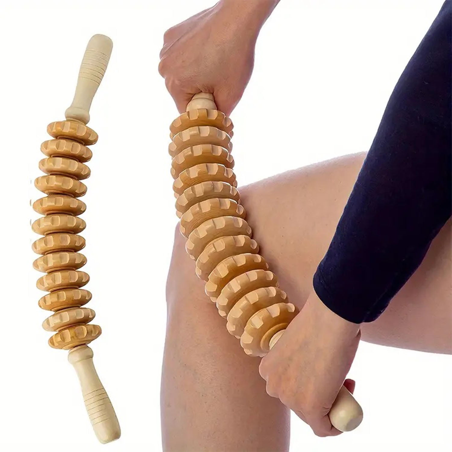 Wooden Massage Stick Roller Wood Manual Self Therapy Massage Tools Body ...