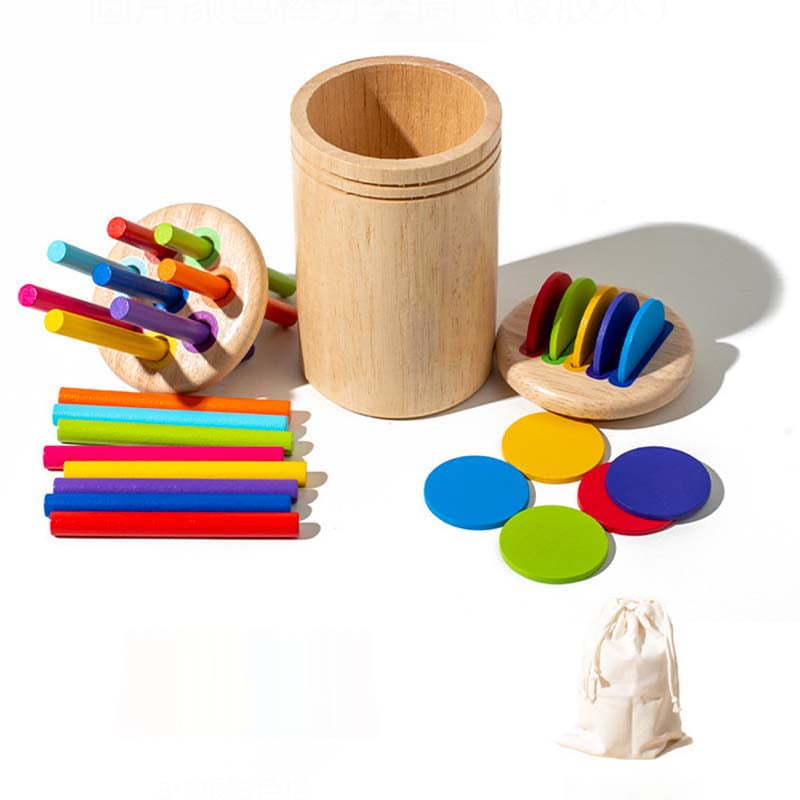 Wooden Matching Toys Color Matching Sorting Stick Balance Toy Fine ...