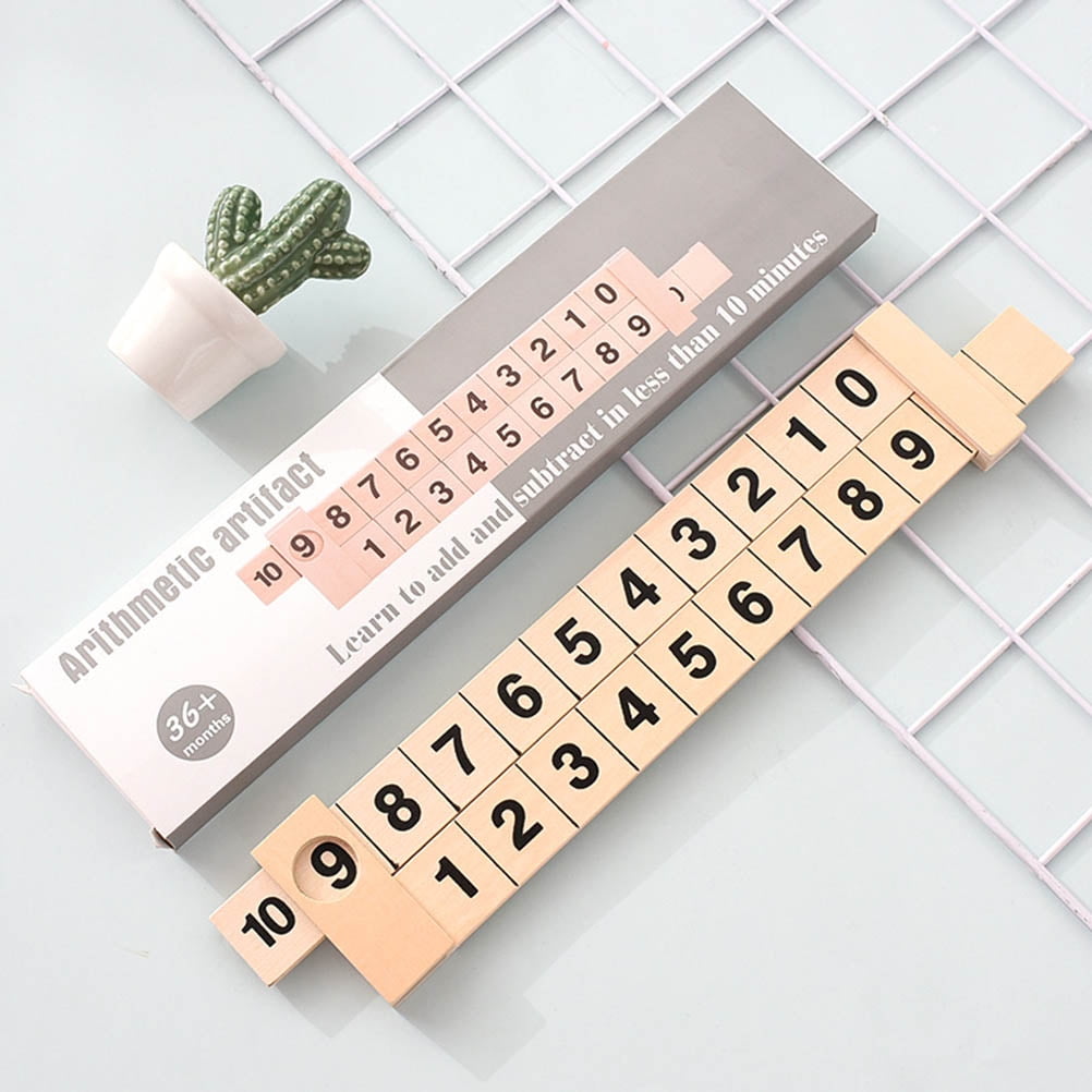 Wooden Math Arithmetic 1-10 Addition Subtract Learning Ruler Scientific ...