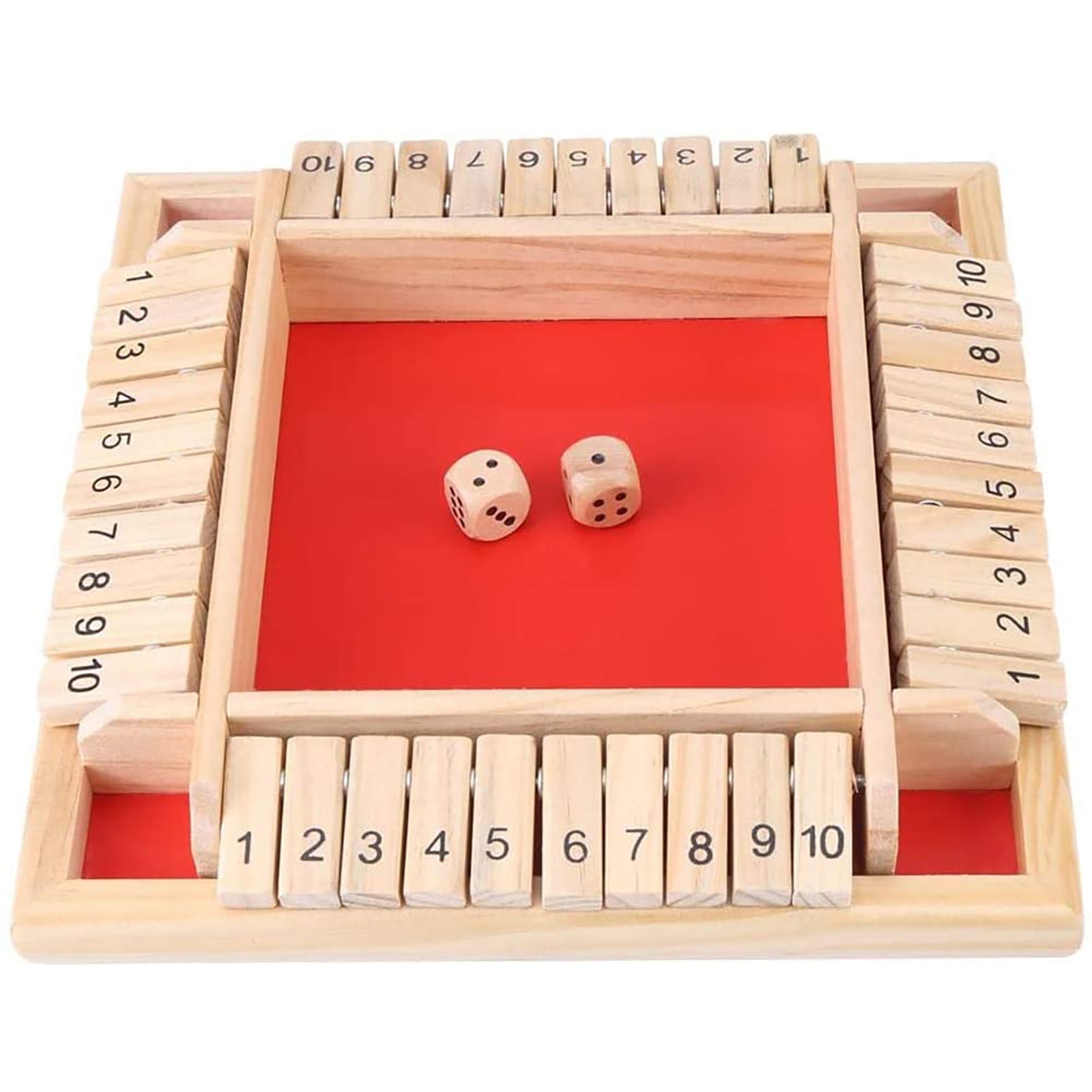 Wooden Math Dice Pub Board Game - Traditional Travel-Friendly Tabletop ...