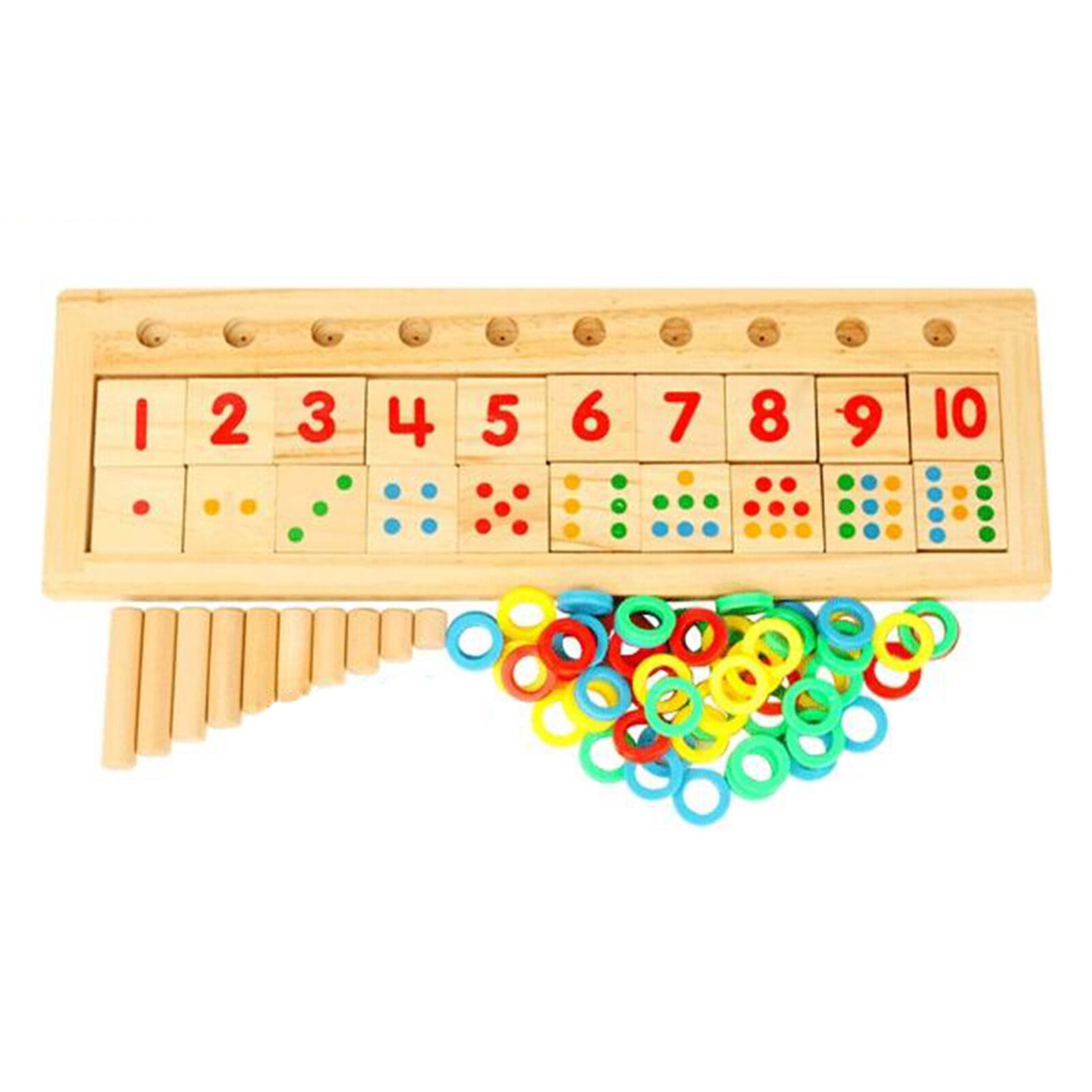 Wooden Math Game Board Number Puzzle Sorting Montessori Toys Early ...