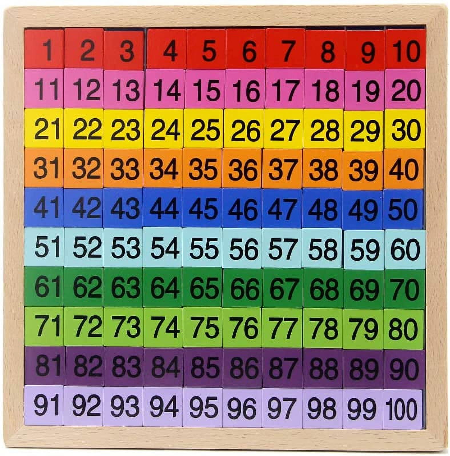 Wooden Math Hundred Board, Counting to 100 for Kindergarten, 1-100 ...