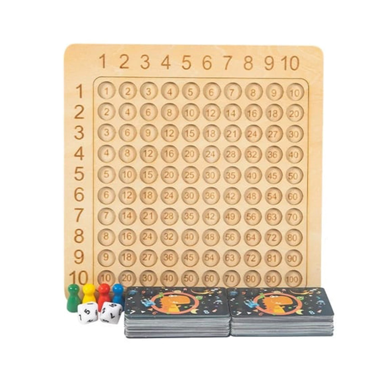 Wooden Math Puzzle Board - Multiplication Table & Addition Subtraction ...