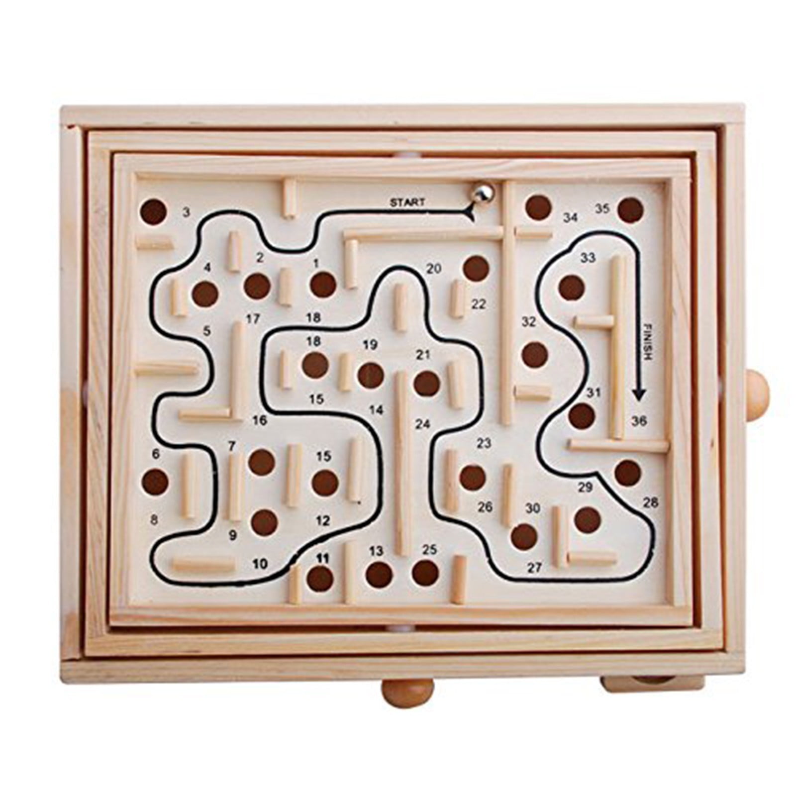 Wooden Maze Toy Brown Edition: Mind Challenging Game For All Ages ...