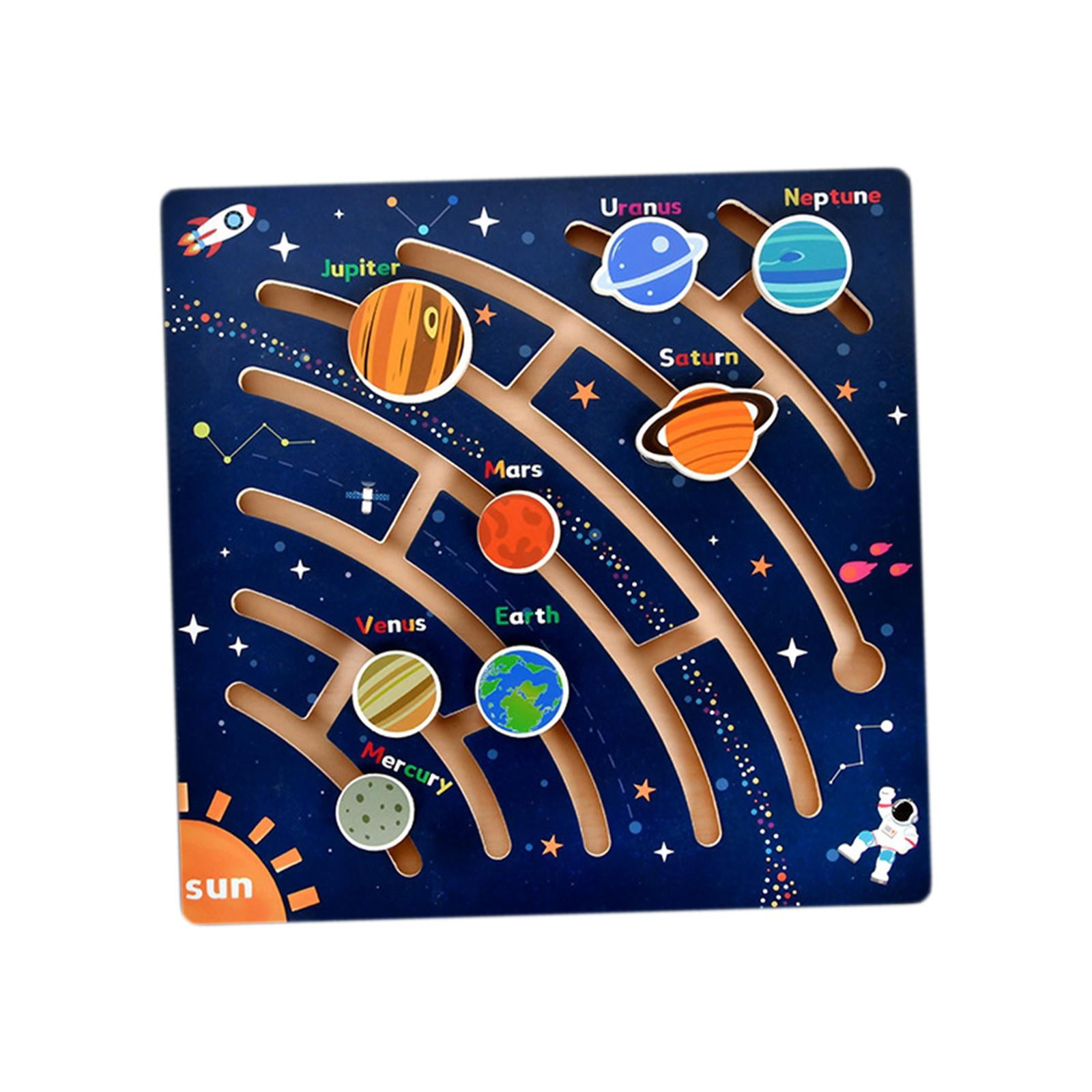 Wooden Maze Toys Color Sorting Solar System Puzzles for Preschool Girls ...
