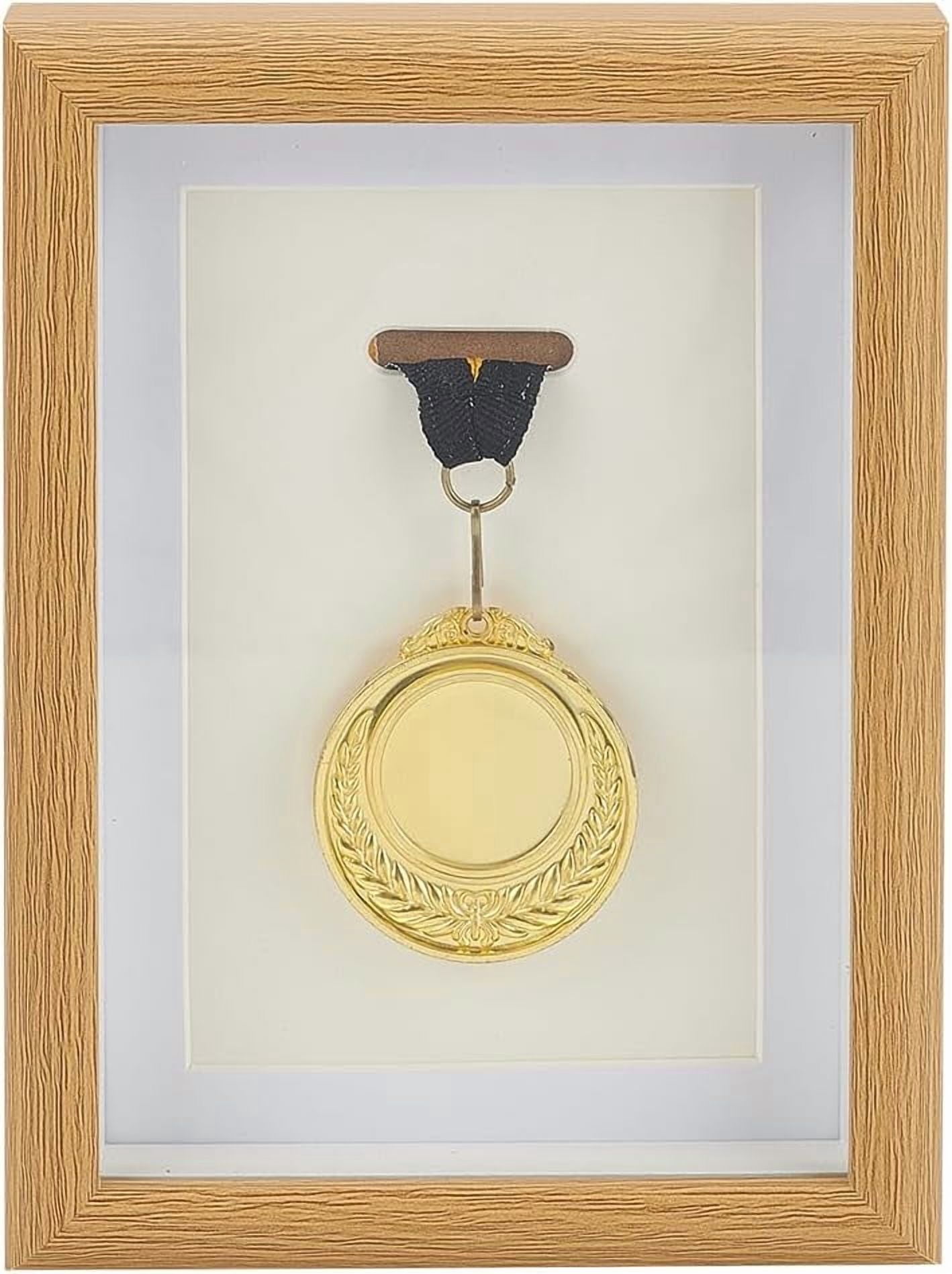 Wooden Medal Display Case Wooden Medal Shadow Box with Glass for ...