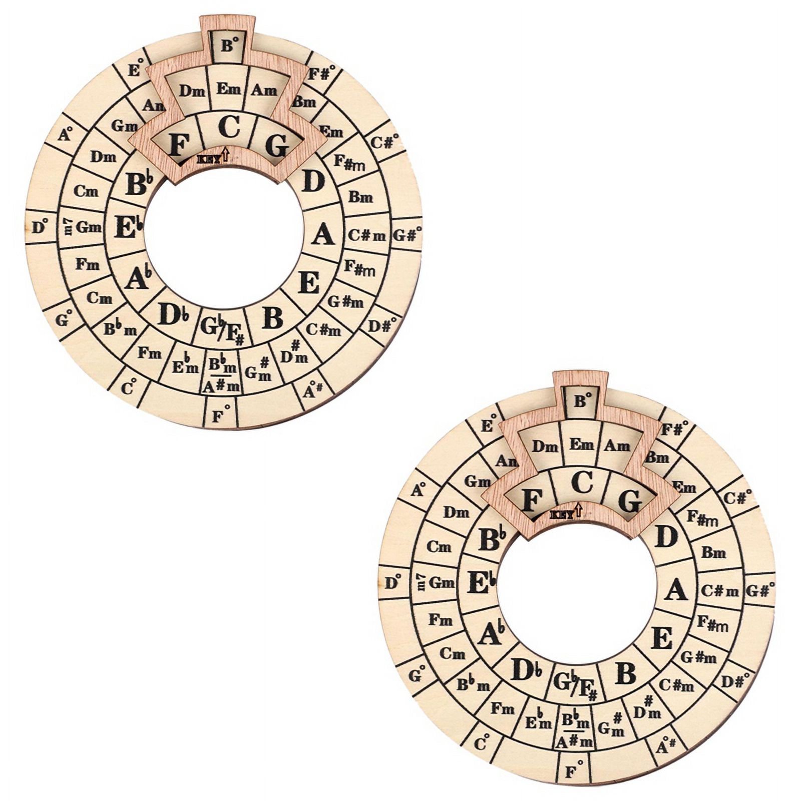 Wooden Melody Tool, Round Circle of Fifths Wheel Chord Tool Music ...