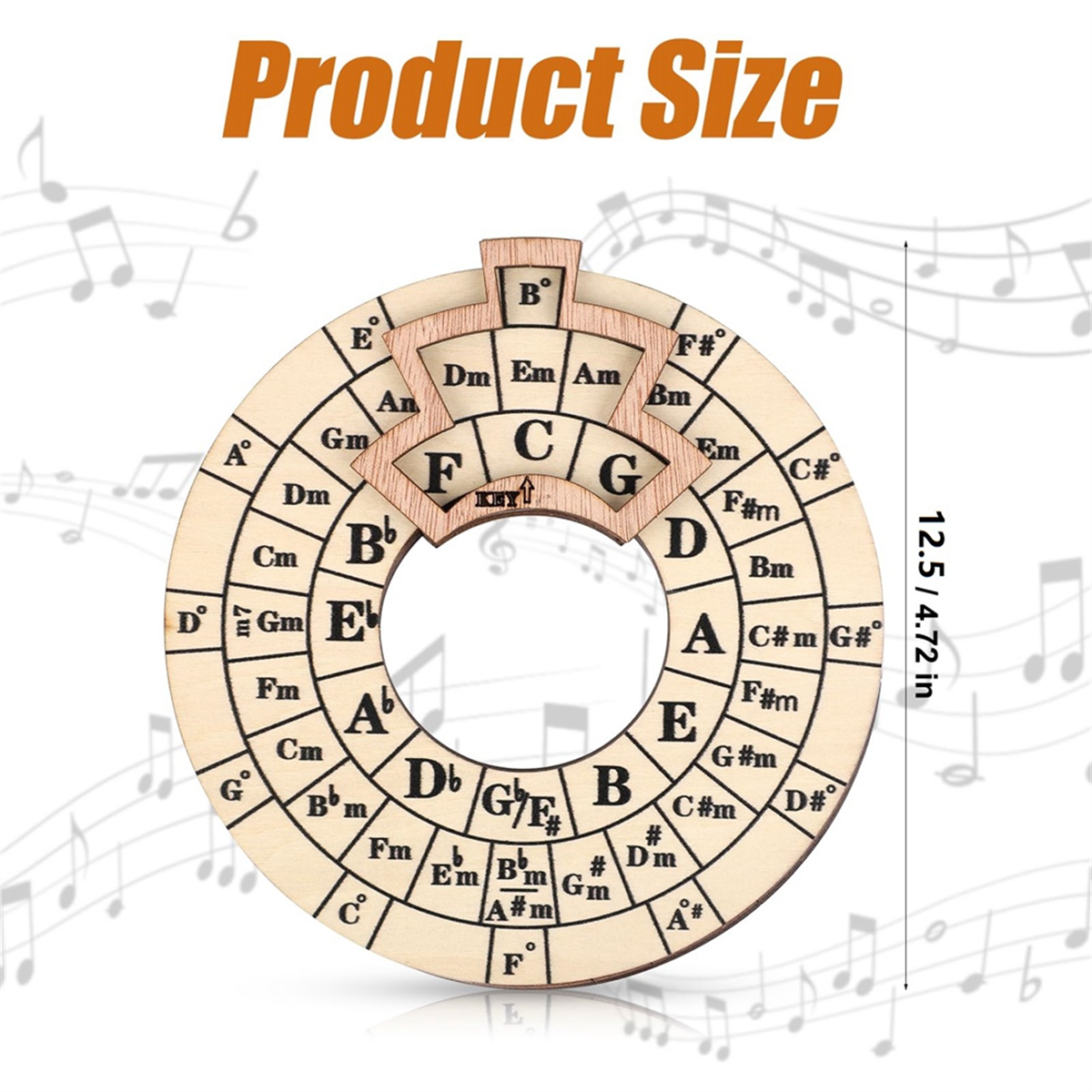 Wooden Melody Tool, Round Circle of Fifths Wheel Melody Chord Tool ...