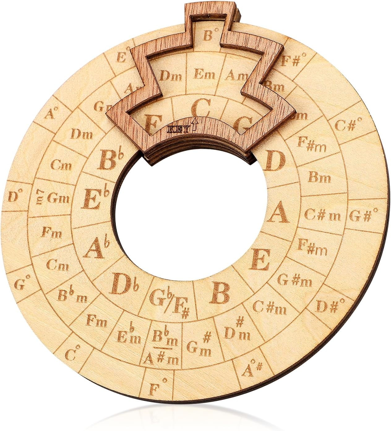 Wooden Melody Tool, Round Wooden Melody Chord Tool Chord Wheel Tool ...