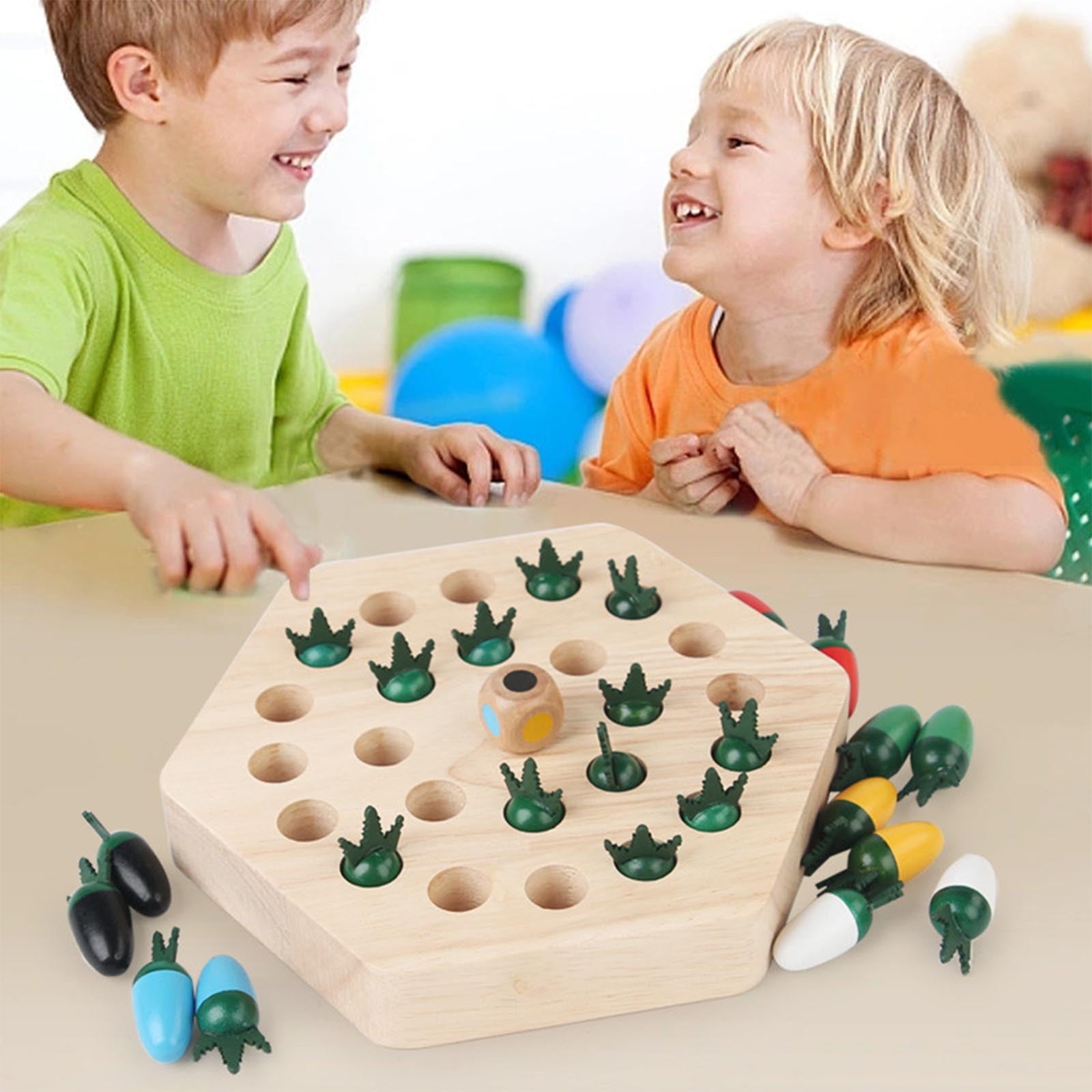 Wooden Memory Game Carrot Toys Educational Color Sorting Matching Game ...