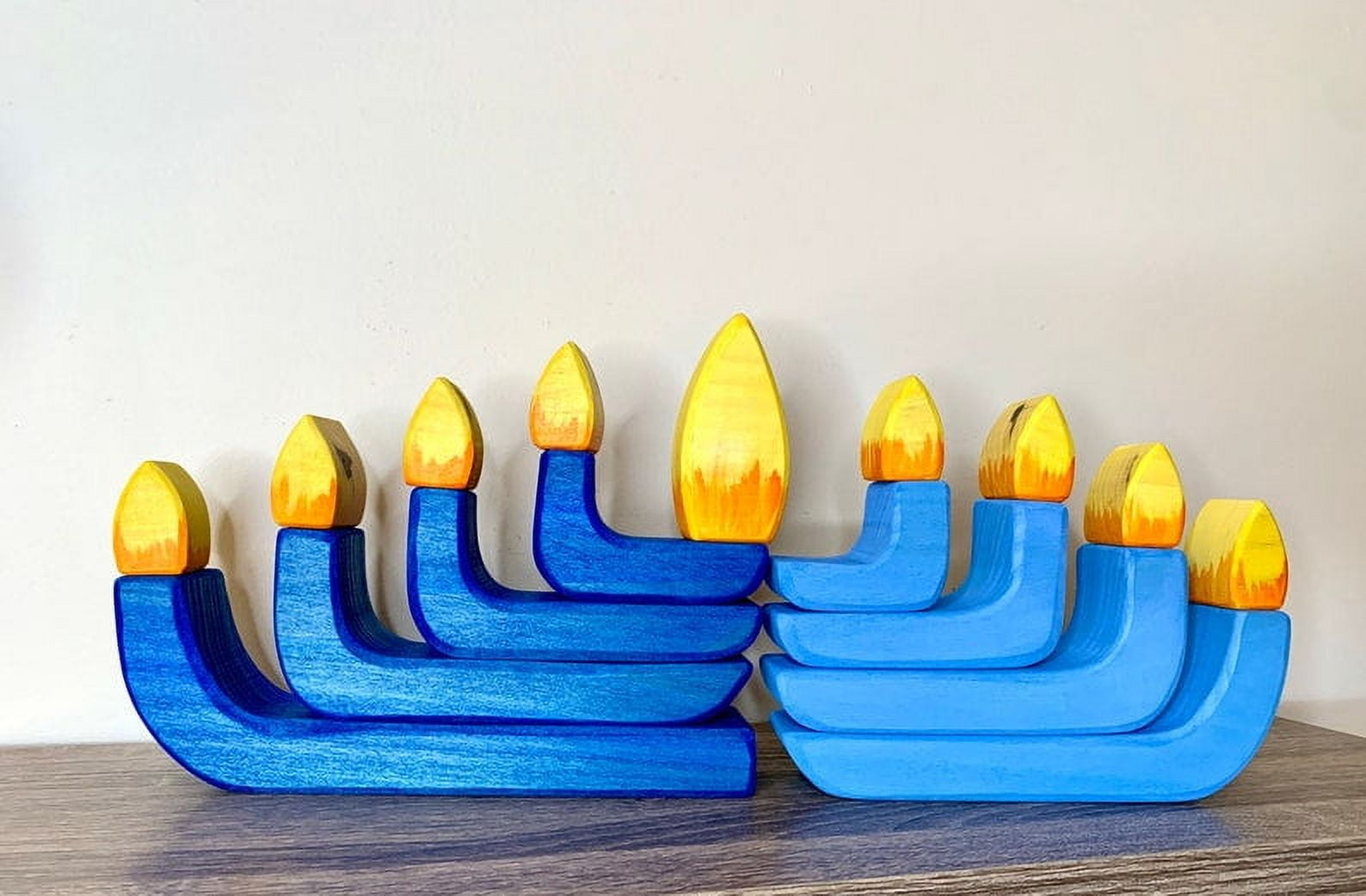Wooden Menorah, Menorah stacker, kids Menorah, Hanukkah stacker ...